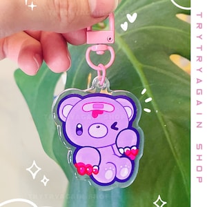 Gloomy Friends Keychains! Cute Emo Bear 2 Inch Clear Acrylic Keychains ...