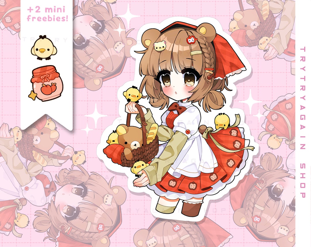 Picnic Kuma Bear Waterproof Vinyl Sticker Pack - Laminated Kawaii ...