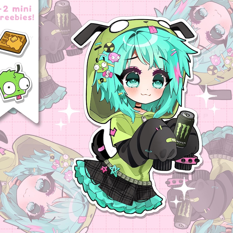 Green Emo Stickers - Etsy UK