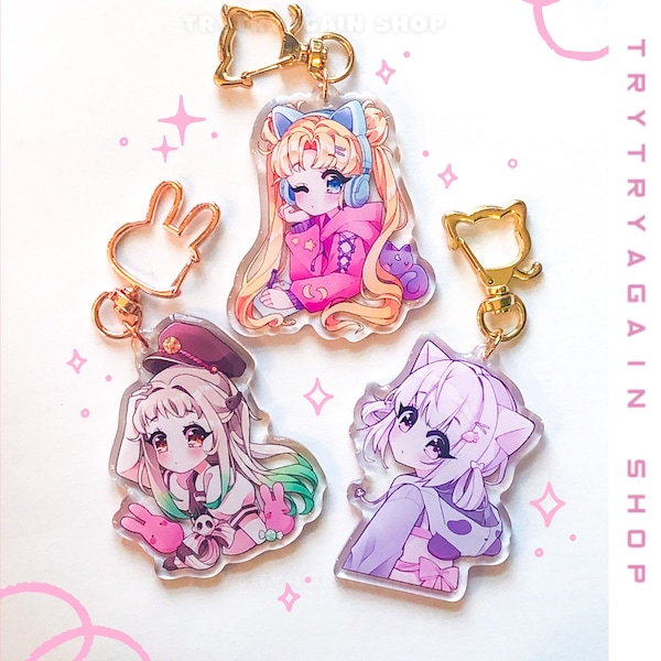 Cute Anime Keychains - Etsy