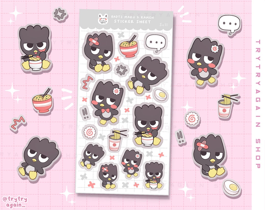 Punky Penguin X Ramen Stickers Glossy Sticker Sheet - Bujo Bullet ...