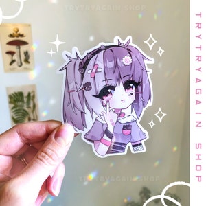 Grey Penguin Anime Girl Waterproof Vinyl Sticker Pack - Laminated ...