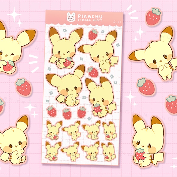 Pink Pikachu Sticker - Etsy