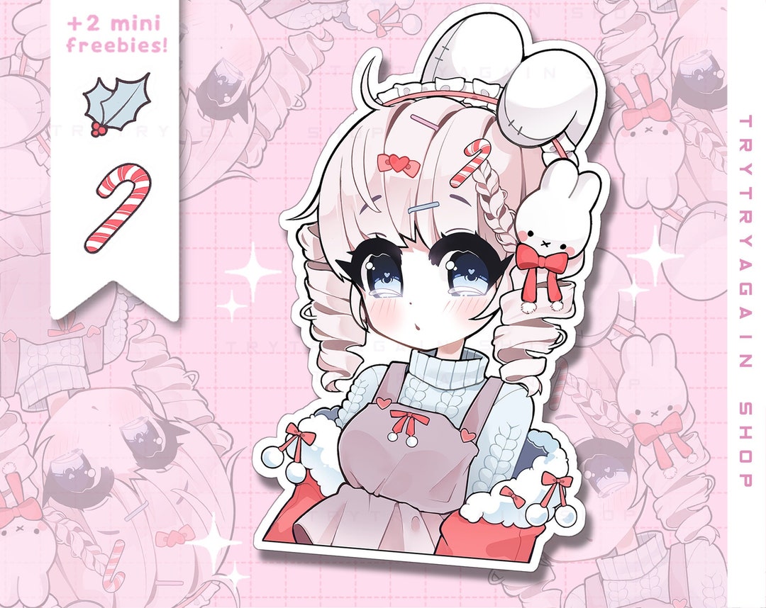 Snow Bunny Waterproof Vinyl Sticker Pack - Laminated Kawaii Stickers - Etsy