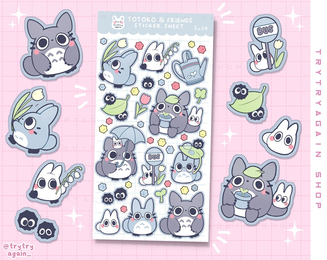 Toto & Friends Glossy Sticker Sheet: Bujo Planner Stickers - Etsy