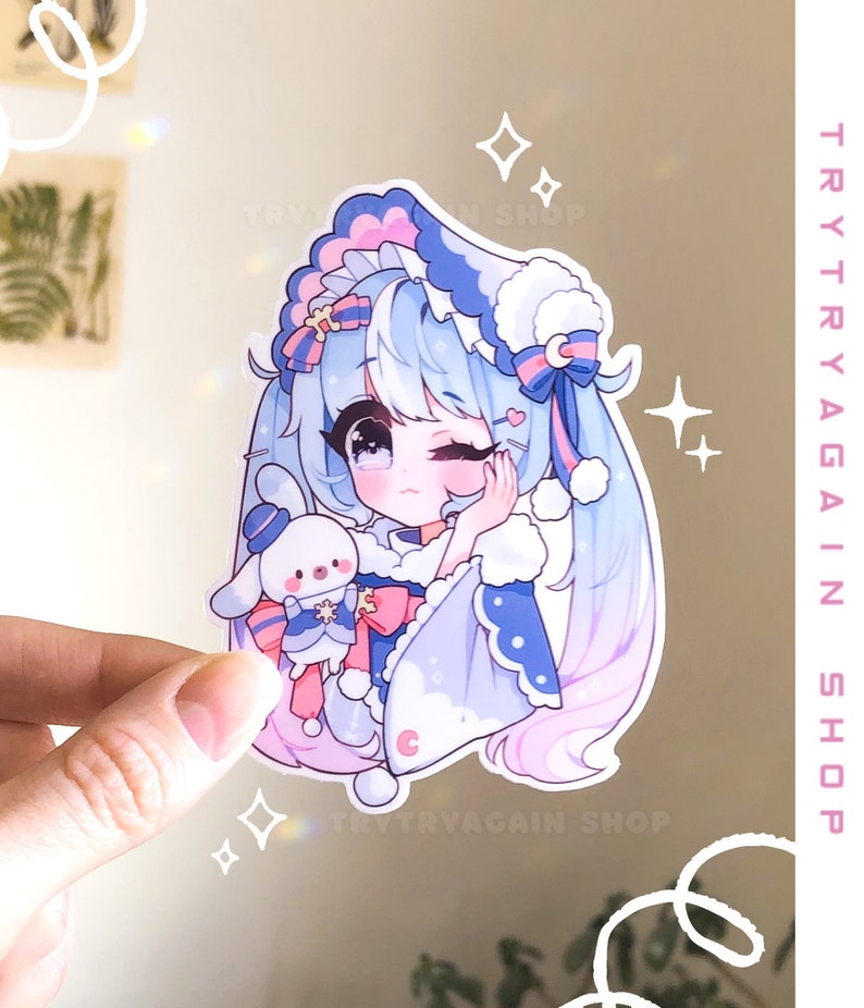 Cute 2023 Snow Winter Miku Waterproof Vinyl Sticker Pack Etsy