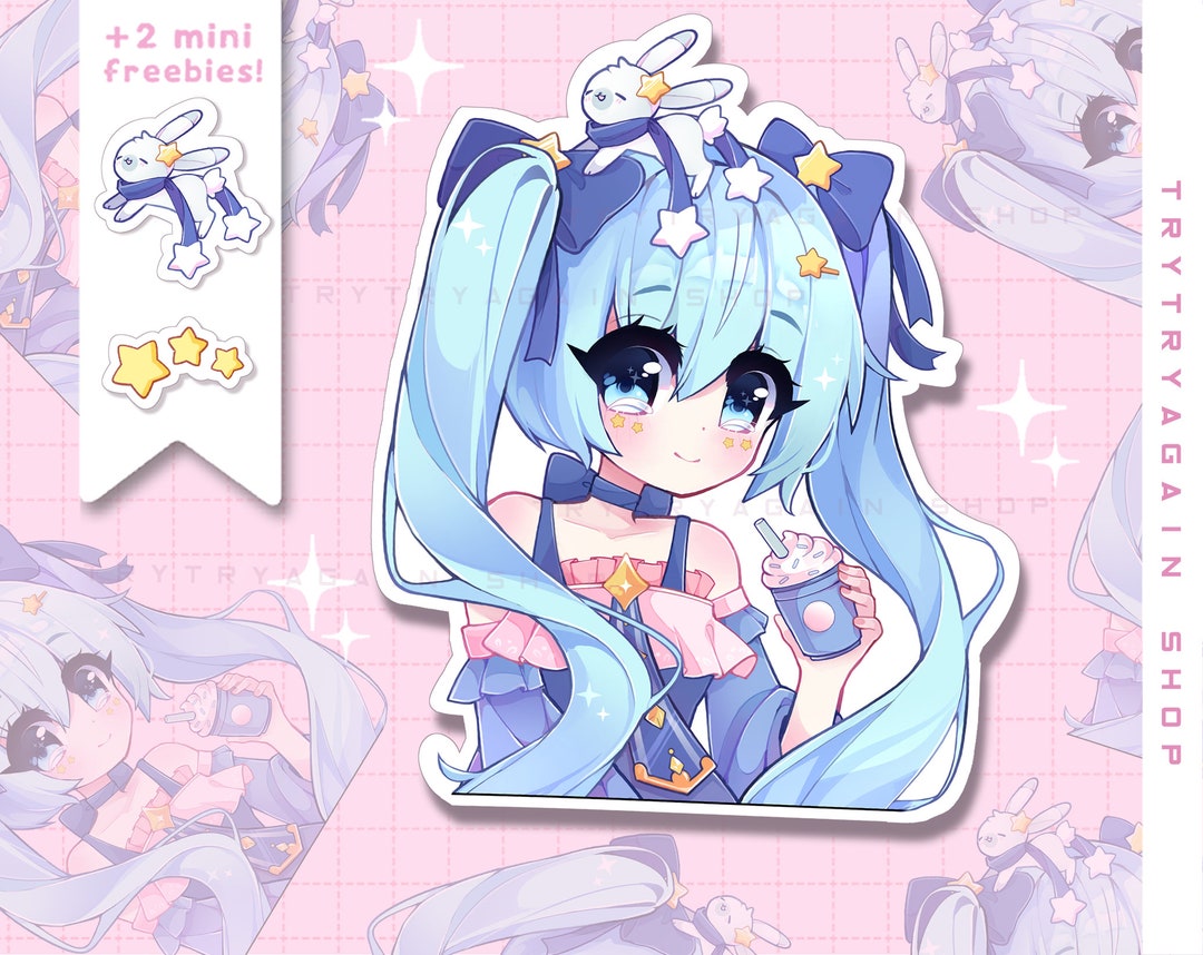 Cute 2017 Snow Winter Miku Waterproof Vinyl Sticker Pack - Kawaii Anime ...