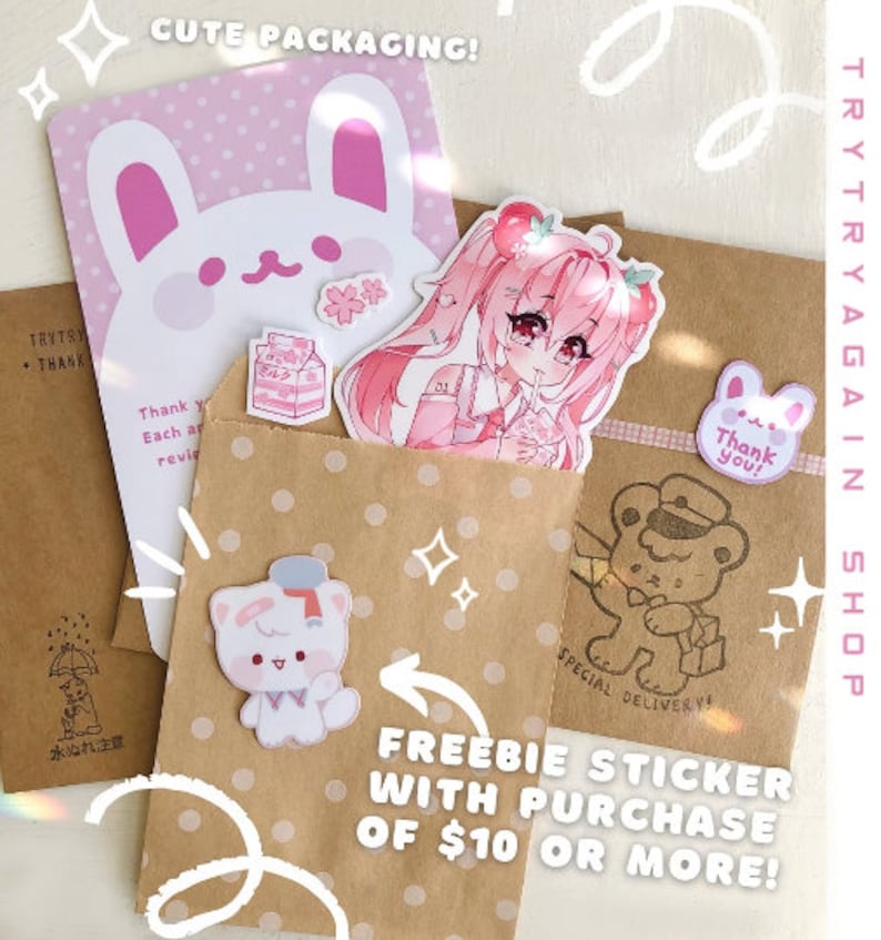 Sakura Anime Girl Waterproof Vinyl Sticker Pack Laminated - Etsy