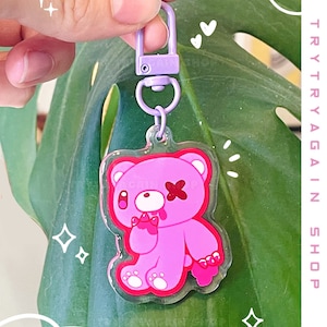 Gloomy Friends Keychains! Cute Emo Bear 2 Inch Clear Acrylic Keychains ...