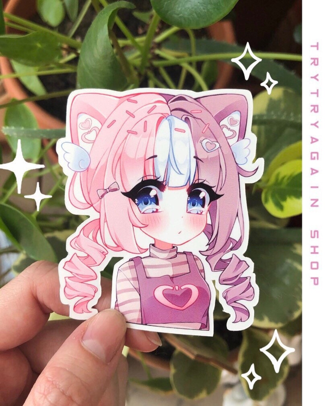 Cute Anime Waterproof Vinyl Sticker Pack Kawaii Neko Girl - Etsy