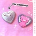 Kawaii Aesthetic Heart Shaped Pin Buttons 2.25 Inch Cute Sayings / Word ...