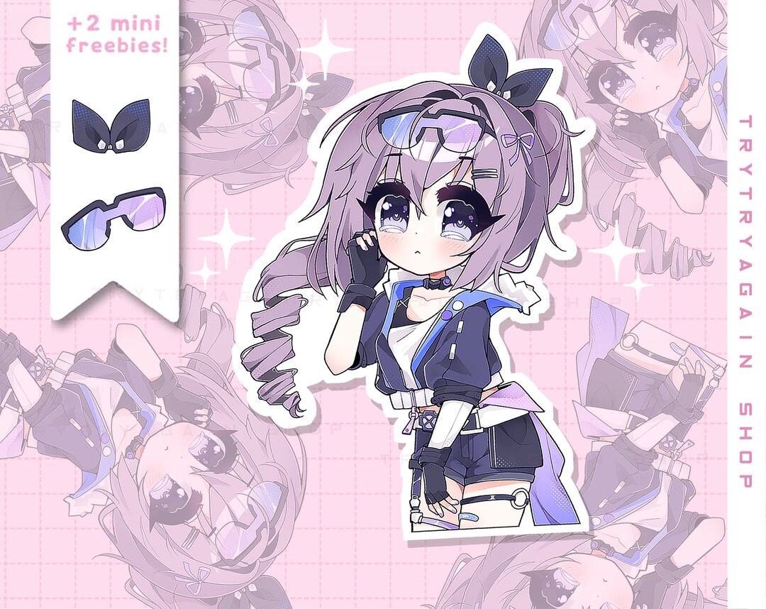 Silver Mobile Game Wolf Anime Girl Waterproof Vinyl Sticker Pack ...