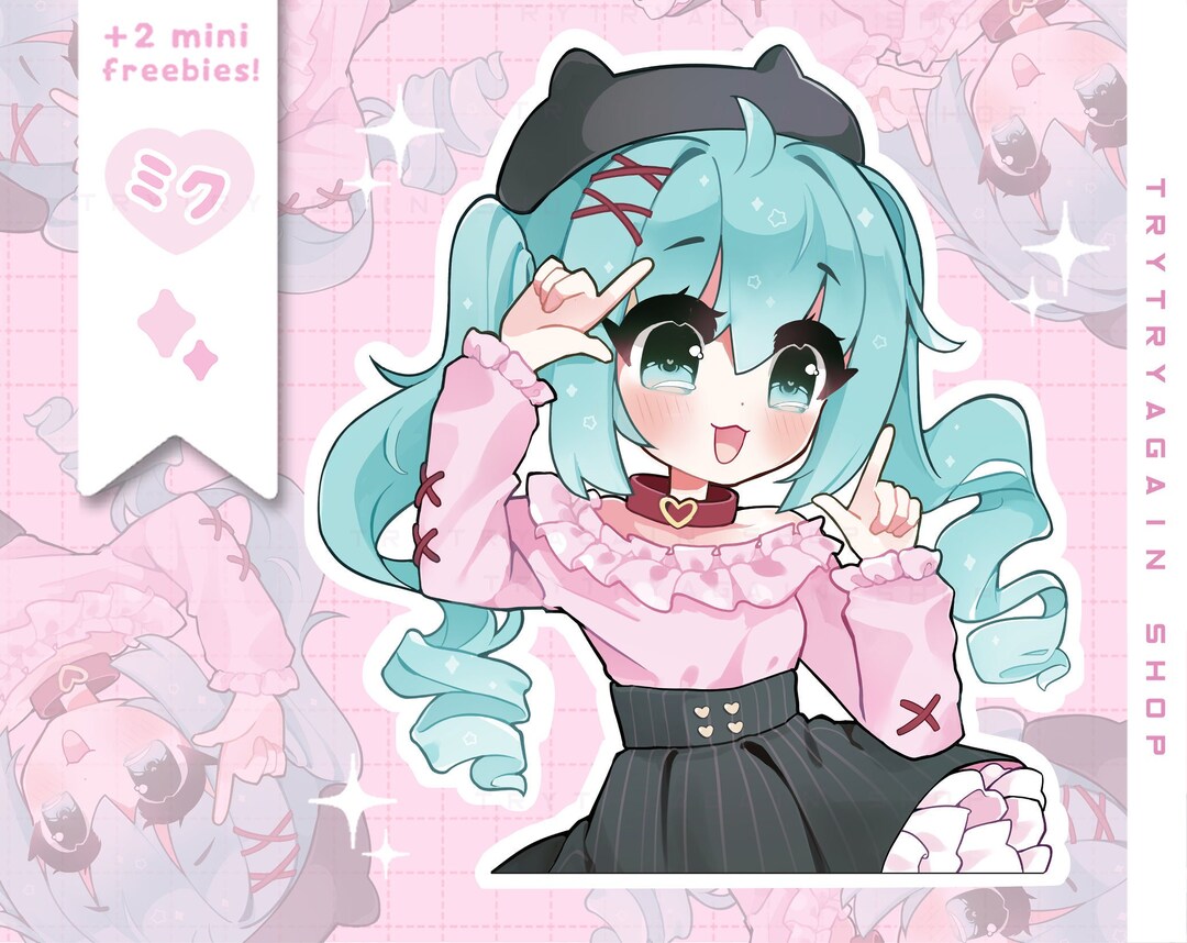 Date Night Miku Waterproof Vinyl Sticker Pack - Kawaii Anime Girl ...