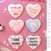 Kawaii Aesthetic Heart Shaped Pin Buttons 2.25 Inch Cute Sayings / Word ...