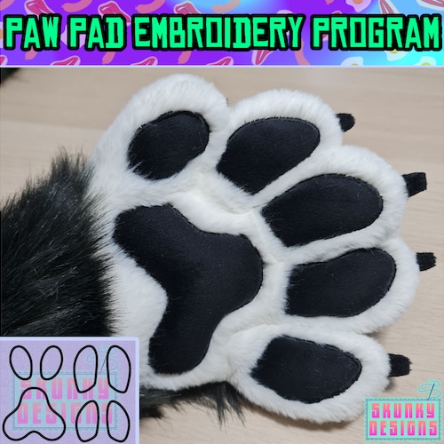 Paw Pad Embroidery File for 4 or 5 Finger Fursuit Hand Paws - Etsy