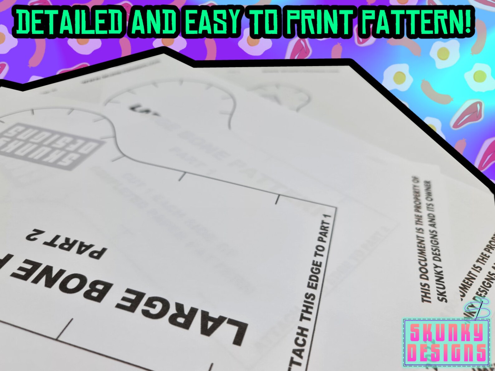 PATTERN - Bone Plush Prop - Two Sizes - Etsy