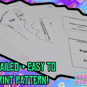 PATTERN - Slim-style Puffy 5 Finger Hand Paws + High Detail ...