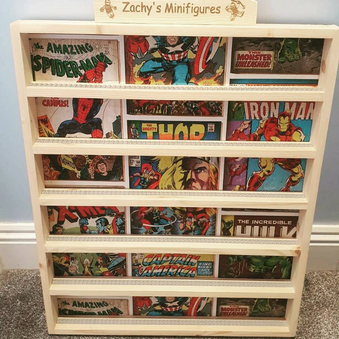 Lego Minifigure Shelf / Stand / Display Holds Approximately - Etsy