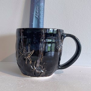 Black Handmade Ceramic Pottery Coffee Tea Mug With Handle With Spider ...