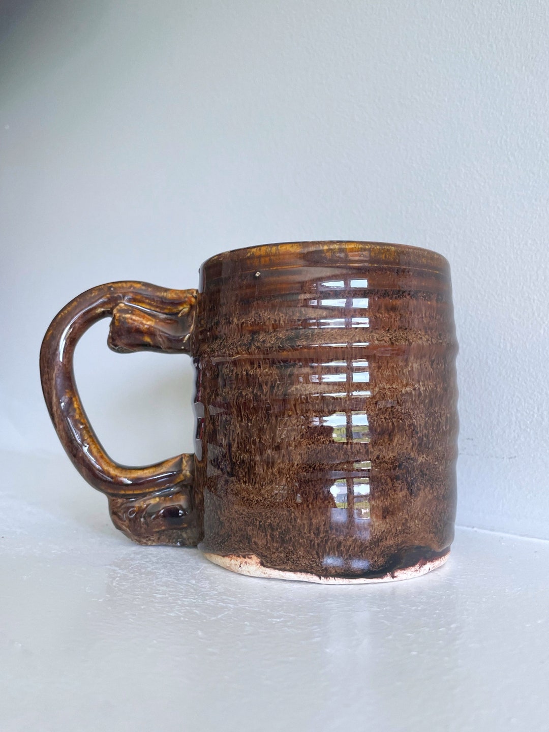 Brown Handmade Ceramic Pottery Coffee Mug With Handle - Etsy UK