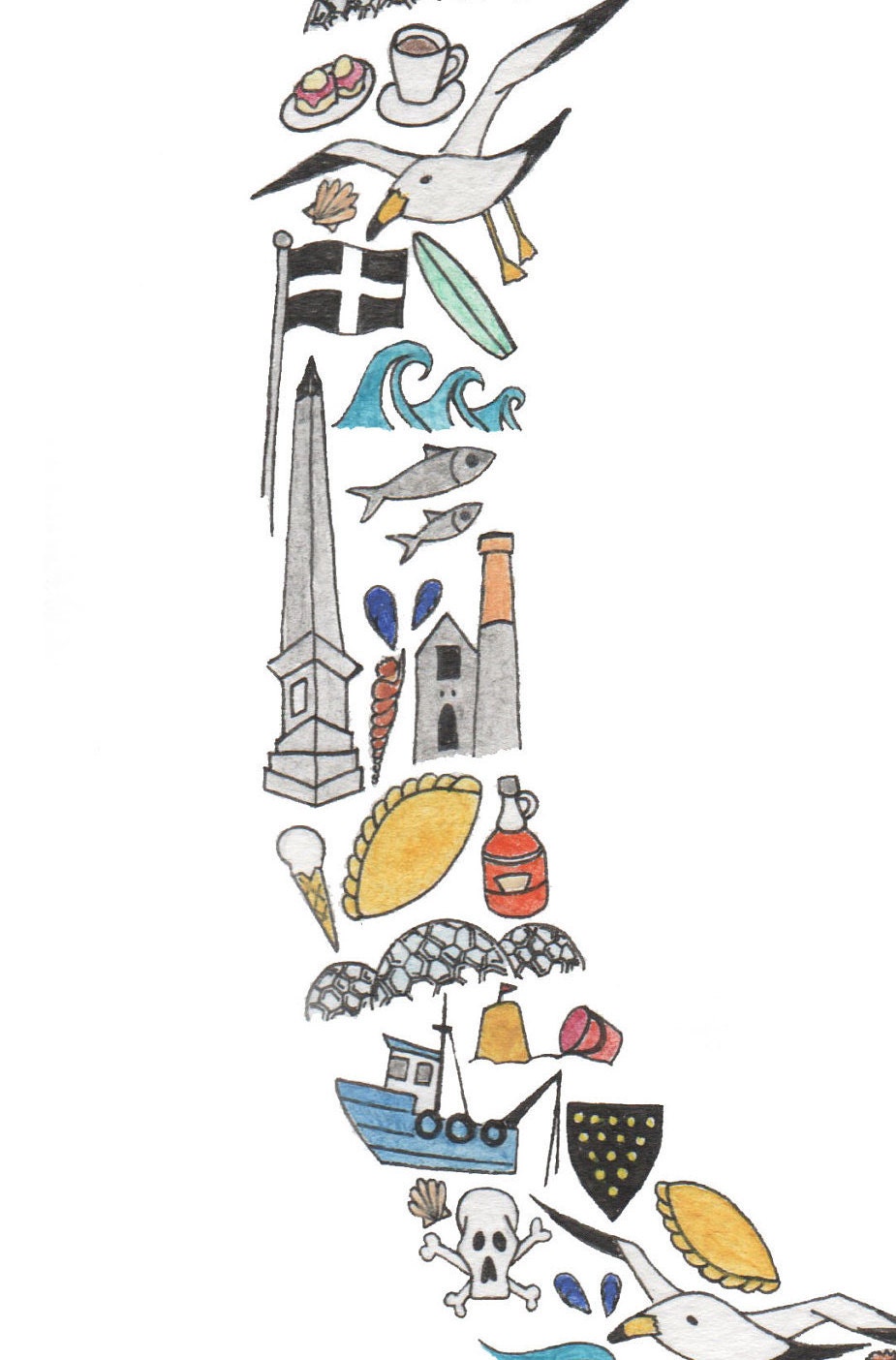Cornish Art Cornwall Souvenir Art Print - Etsy UK