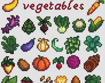 Stardew Valley Spring Crops Bundle Digital Cross Stitch Pattern - Etsy