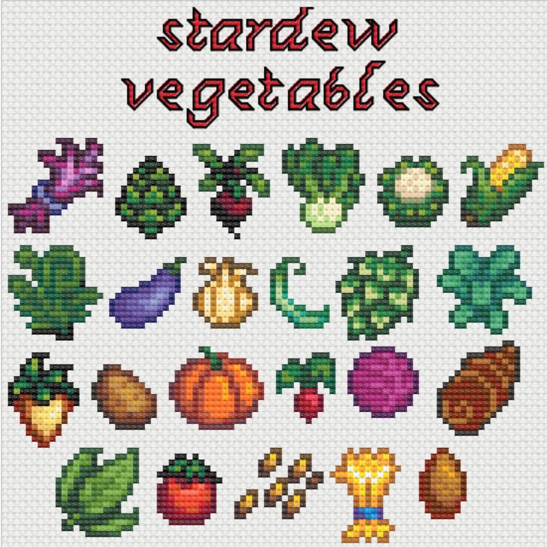 Stardew Valley Vegetables Cross Stitch Pattern - Etsy