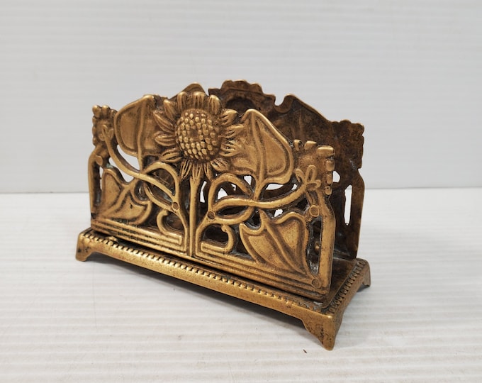 Vintage Brass Napkin or Letter Holder, Mid Century 50s Metal Brass ...