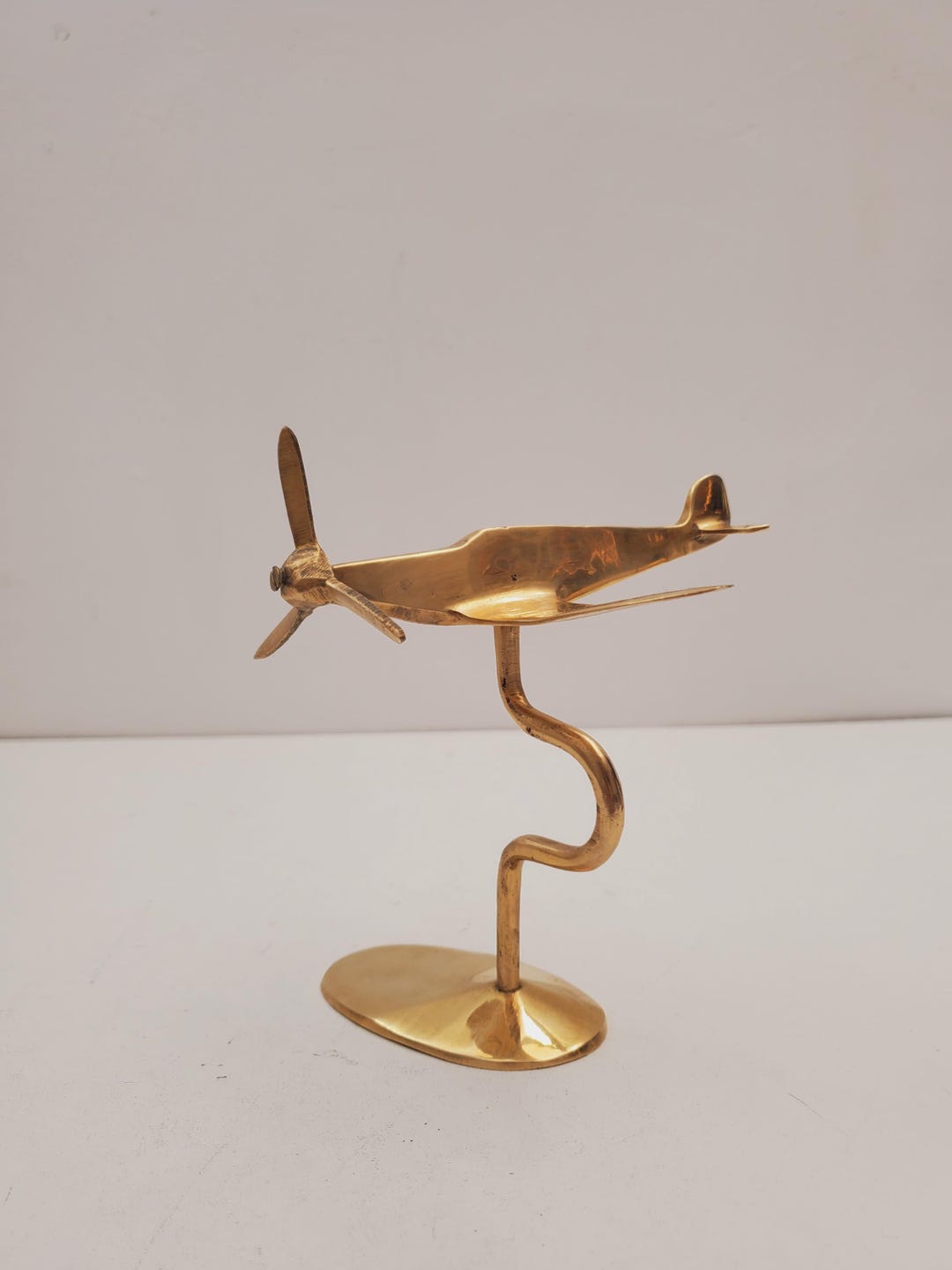 Vintage SPITFIRE Aeroplane Brass Sculpture Jet Plane - Aeroplane ...