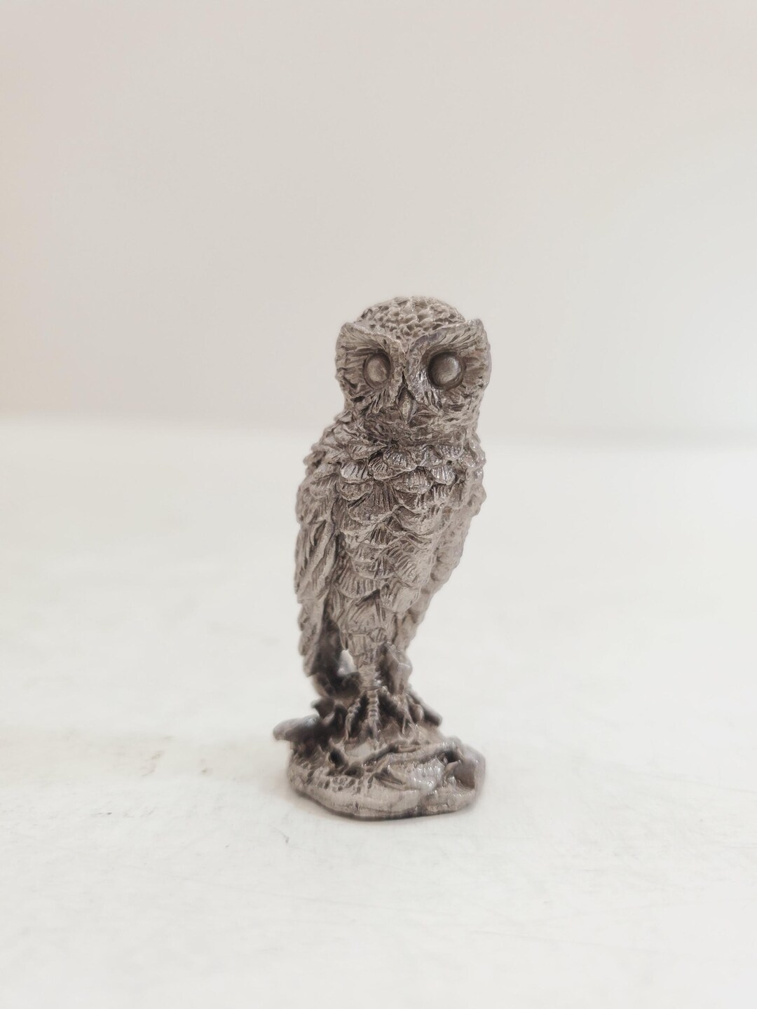 Owl Figurine Vintage Pewter Statuette Animal Figurine Pewter Owl Lover ...
