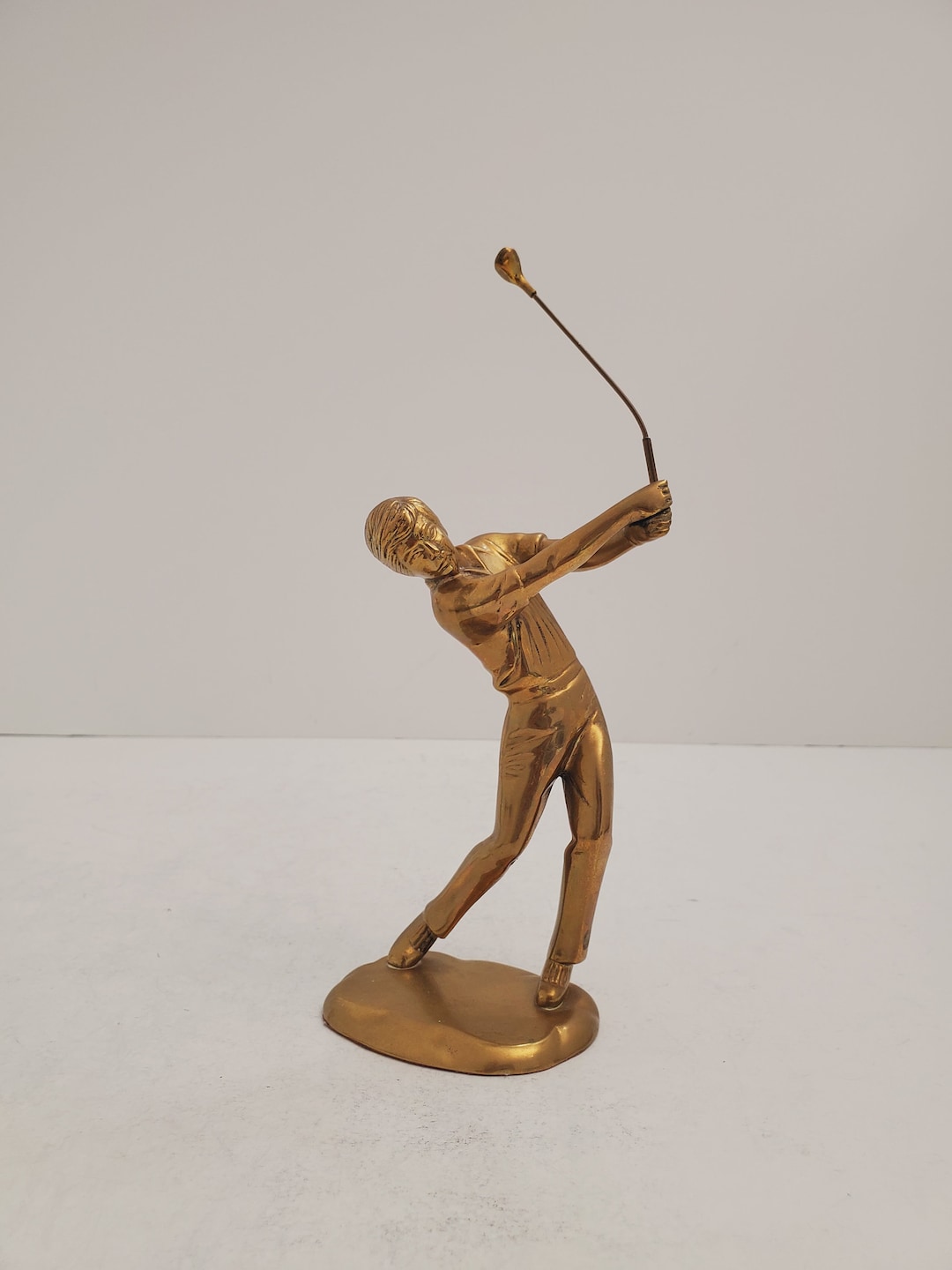 Brass Golf Player Statue Men Trophy | Golfer Male Sculpture With ...