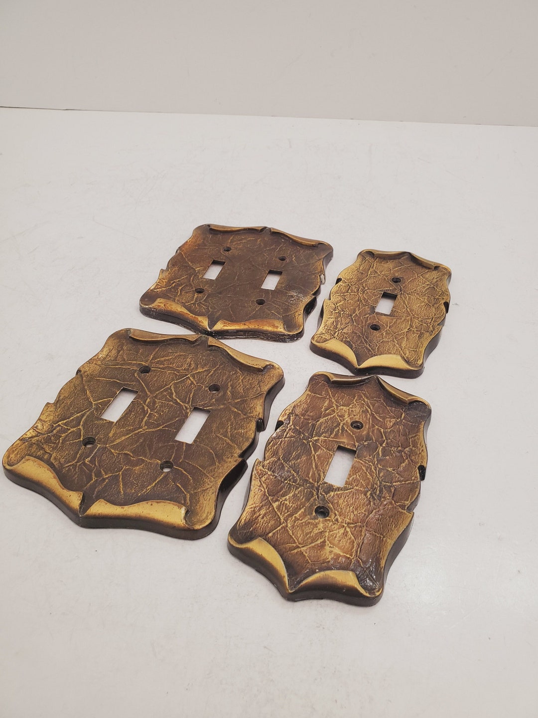 Set of 4 Switch Plate Vintage Die Cast Wall Plate Charm-n-style Switch ...
