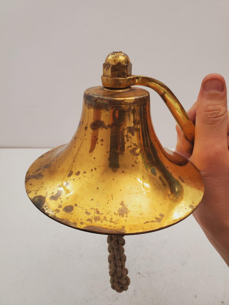 Vintage Brass Hand Bell - Handheld Solid Brass Bell With Charming Tone ...