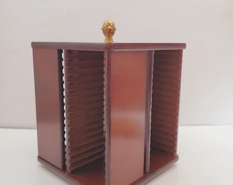Vintage Bombay Company Rotating Wood 64 CD Holder Carousel, Compact ...