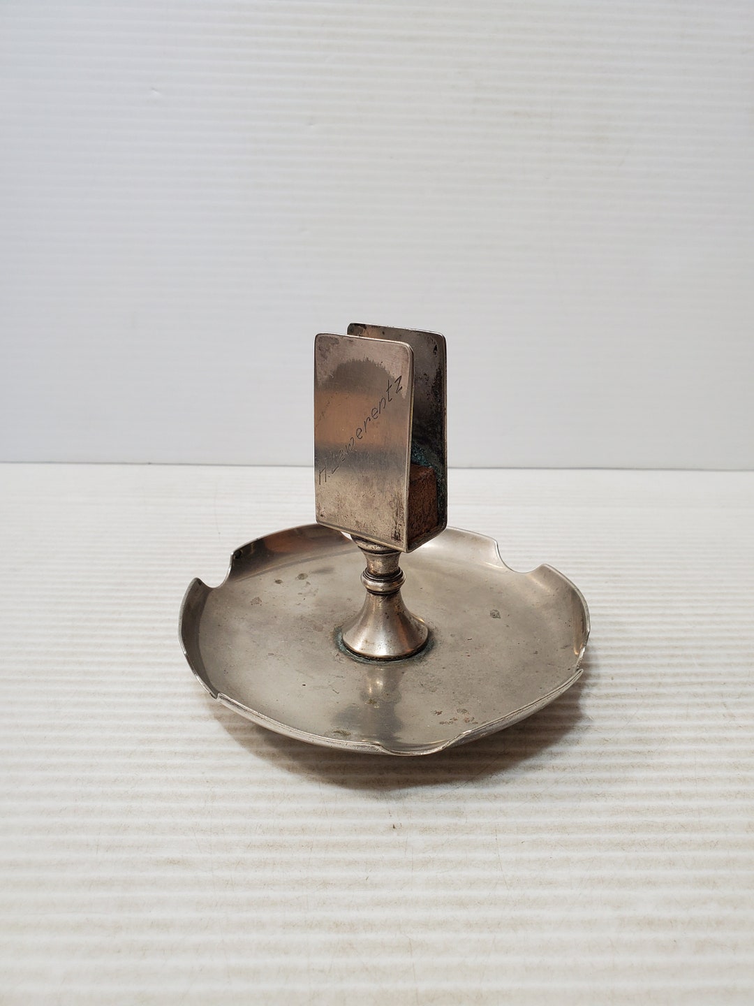 Vintage Hotelware, Worn Silver Plate, Table Ashtray, Matchbox Holder ...
