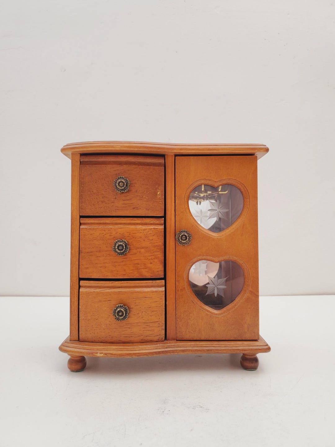 Vintage Gunther Mele 1970's Wooden Jewelry Box. Jewellery With Drawers ...