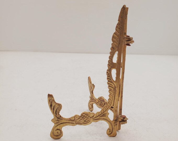 Decorated Brass Display Stand for Icons - Ornate Tabletop Metal Easel ...