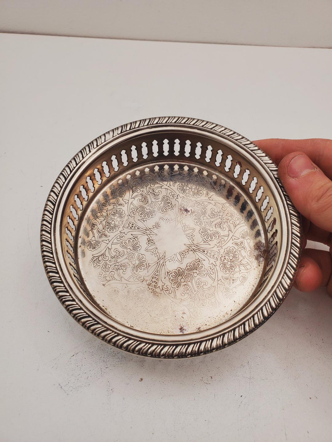 Vintage Copper Plate , Small Copper Plate , Carved Trincket Plate ...