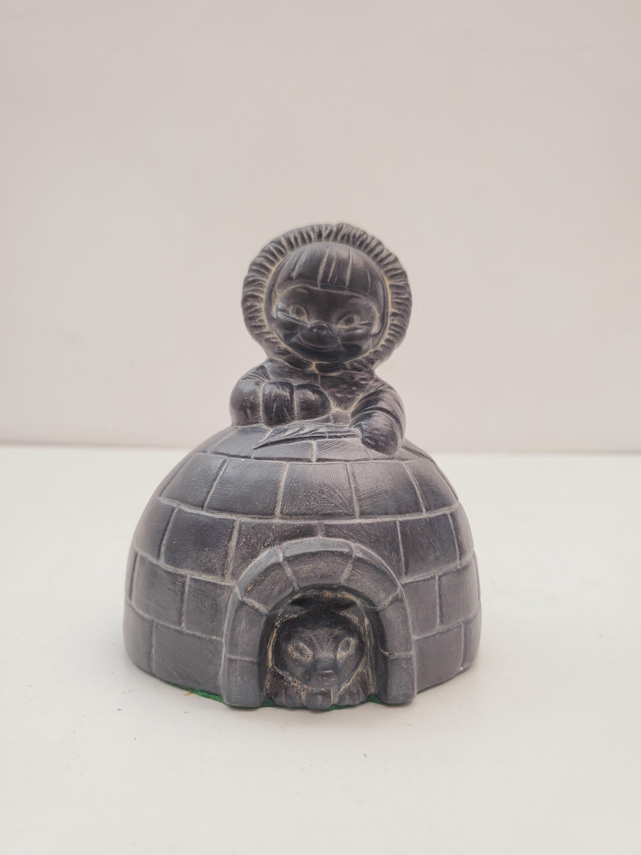 Inuit Art Ceramic Figurine, Canadian Figural Igloo Eskimo Inuit ...