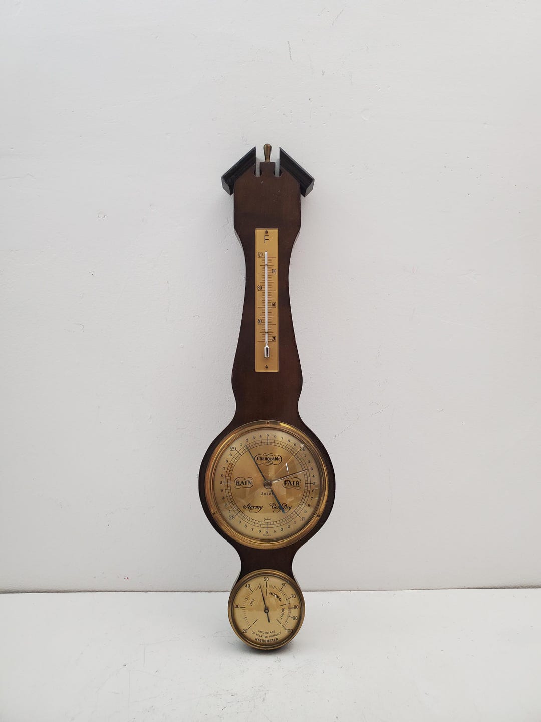 Fischer Sheraton Weather Station,big Large Thermometer Barometer ...