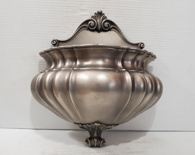 Vintage Pewter Wall Planter, Demi Wall Pot, Detailing, , Air Plant ...