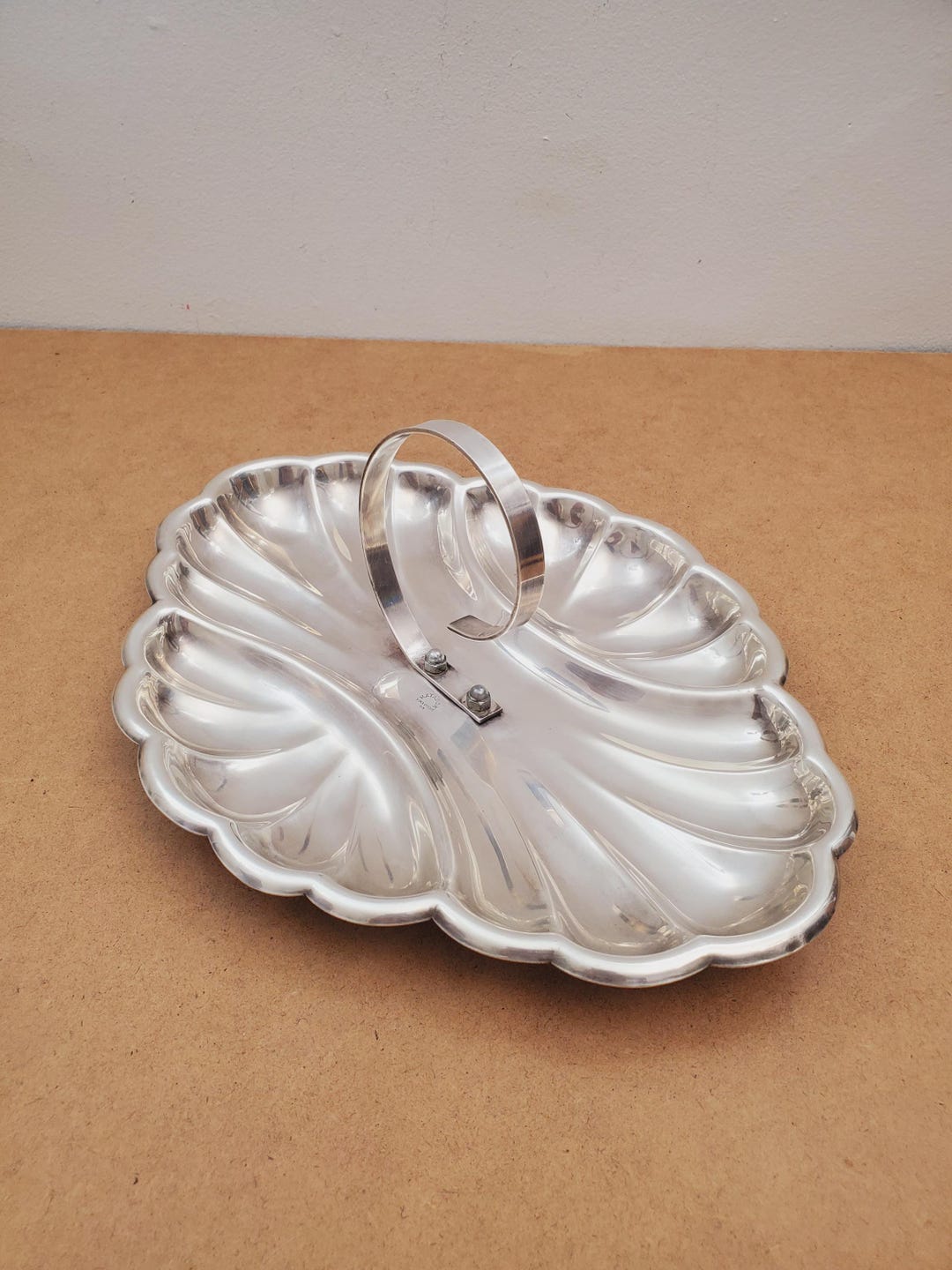 Vintage Metal Silver Plated Seashell Clamshell Bowl or Deep Dish ...