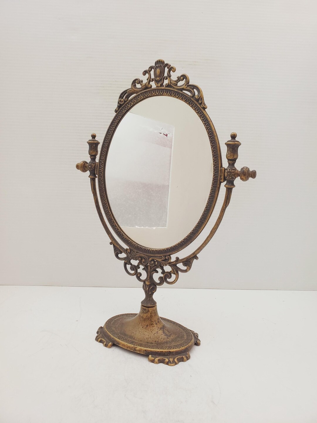 Vintage Brass Victorian Table Mirror on Stand, Beautiful Decorative ...