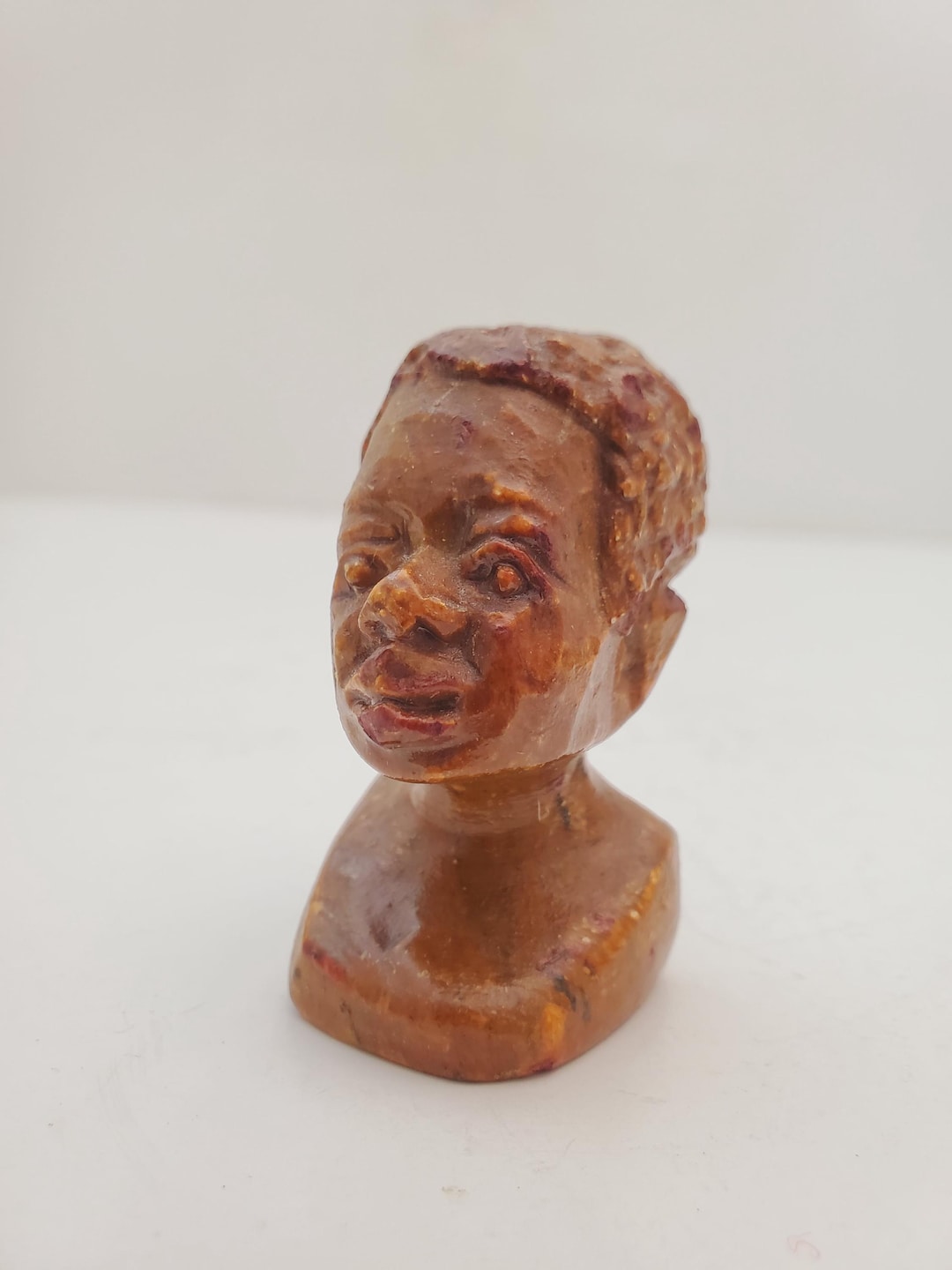 Vintage Carved African Head Gents Curios Piece Unusual Item - African ...