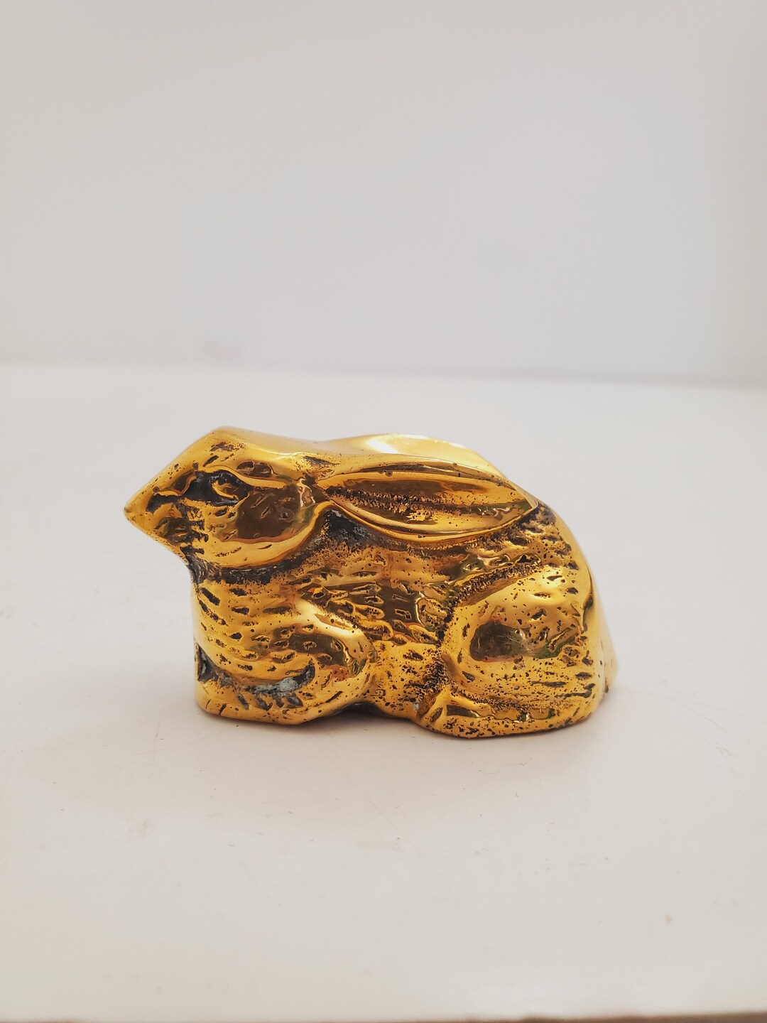 Mid Century Solid Brass Miniature Rabbit Figure - Vintage Brass Bunny ...