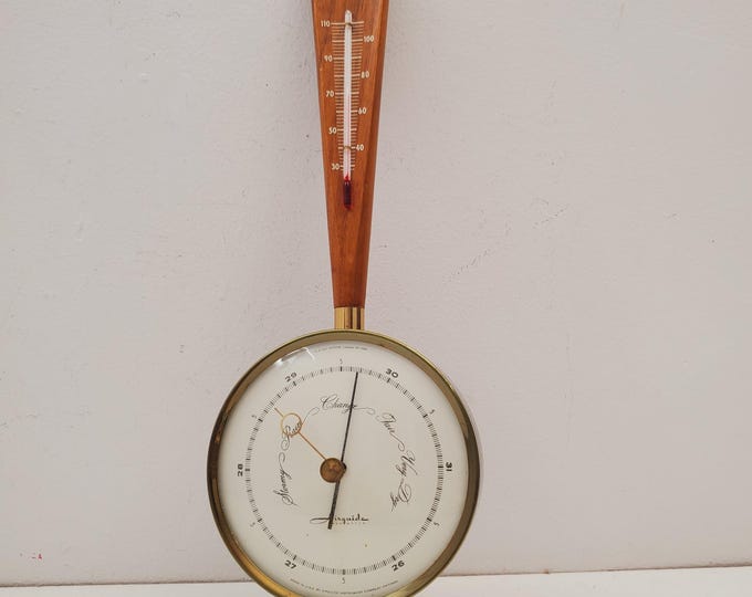 Vintage Airguide Barometer, 1956 Wall Hanging Banjo Barometer, Chicago ...