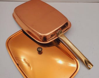 Vintage Copper Oval Fish Frying Pan / Skillet - Made in France Vintage ...