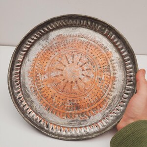 Handcrafted Hammered Copper Tray – Elegant Serving and Decorative Piece ...