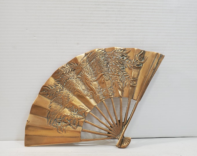Vintage Brass Fan, Brass Dragon Fan, Wall Hanging Fan, Decorative Fan ...