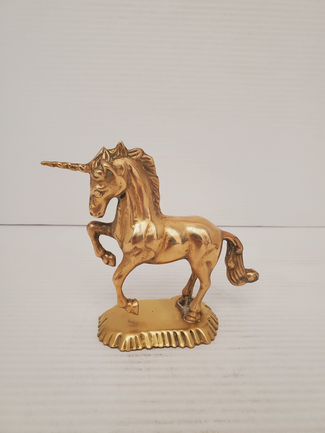 Vintage 70s Solid Brass Unicorn Statue Art Figure Heavy - Fantasy Decor ...